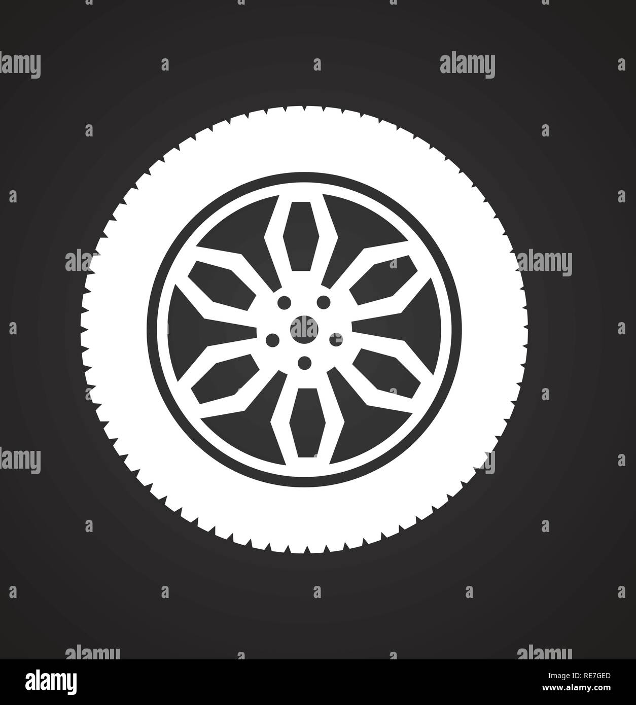 Wheel icon on black background for graphic and web design, Modern ...