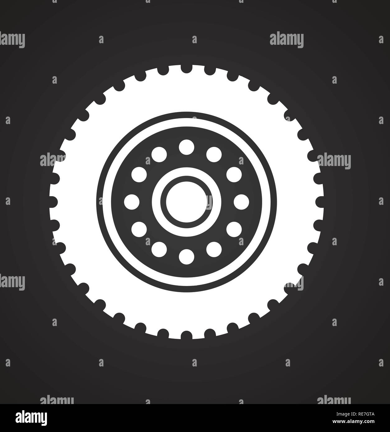 Wheel icon on black background for graphic and web design, Modern ...