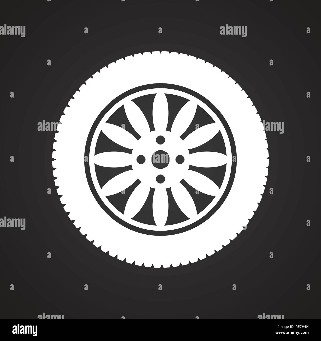 Wheel icon on black background for graphic and web design, Modern ...