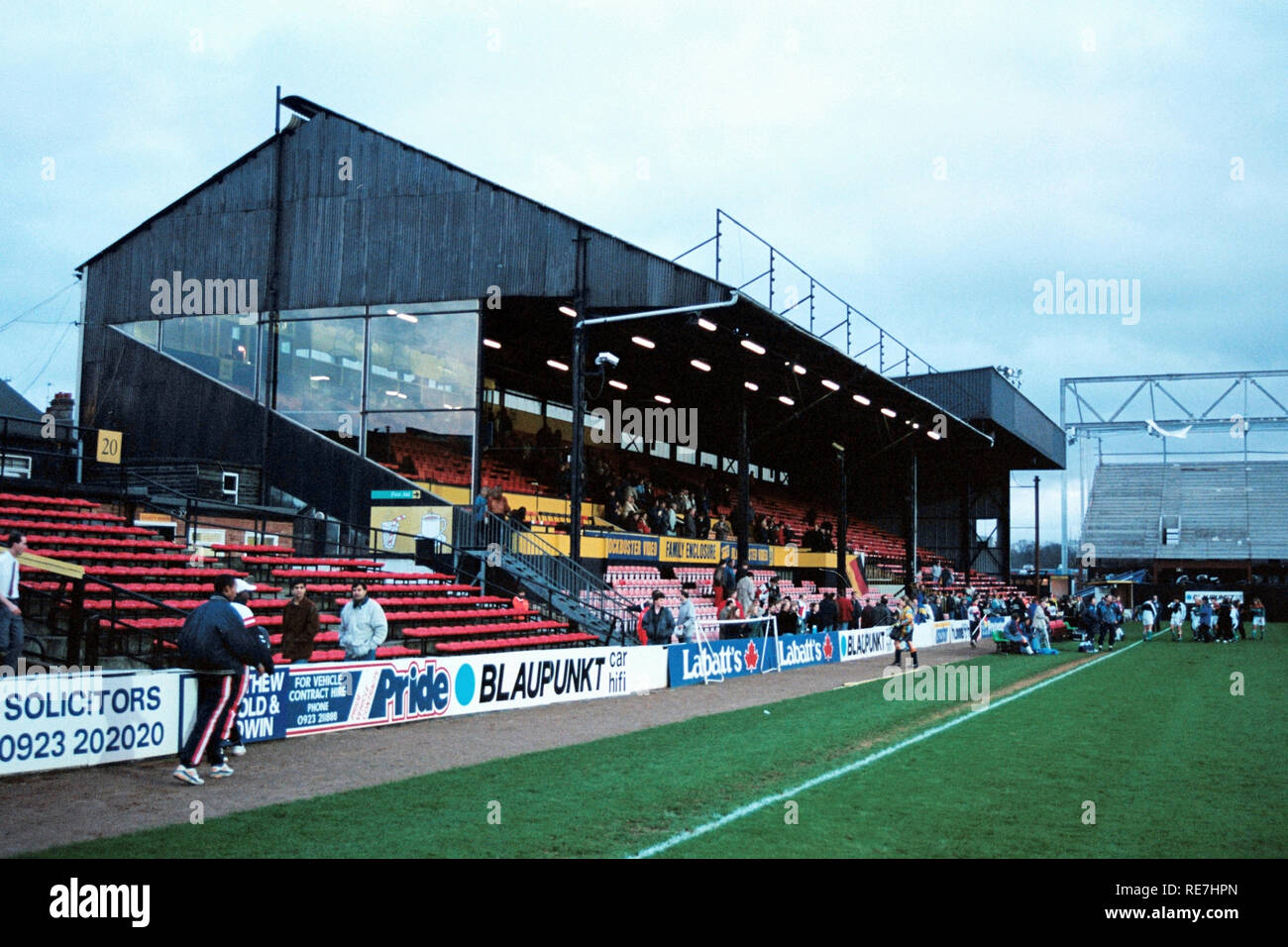 The main stand at Watford FC Football Ground, Vicarage Road, Watford ...