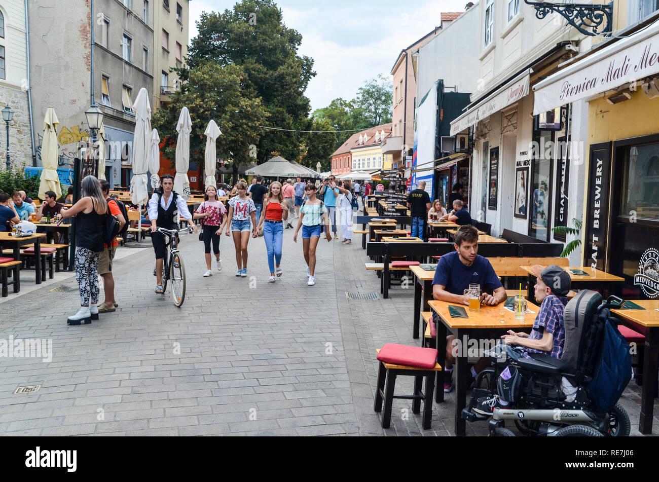 Street life in the summer in Zagreb, Croatia Stock Photo - Alamy