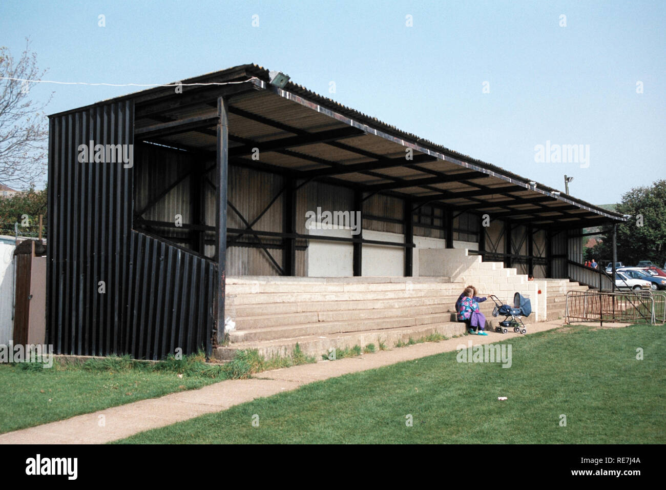 The main stand at Whitehawk FC Football Ground, The Enclosed Ground ...