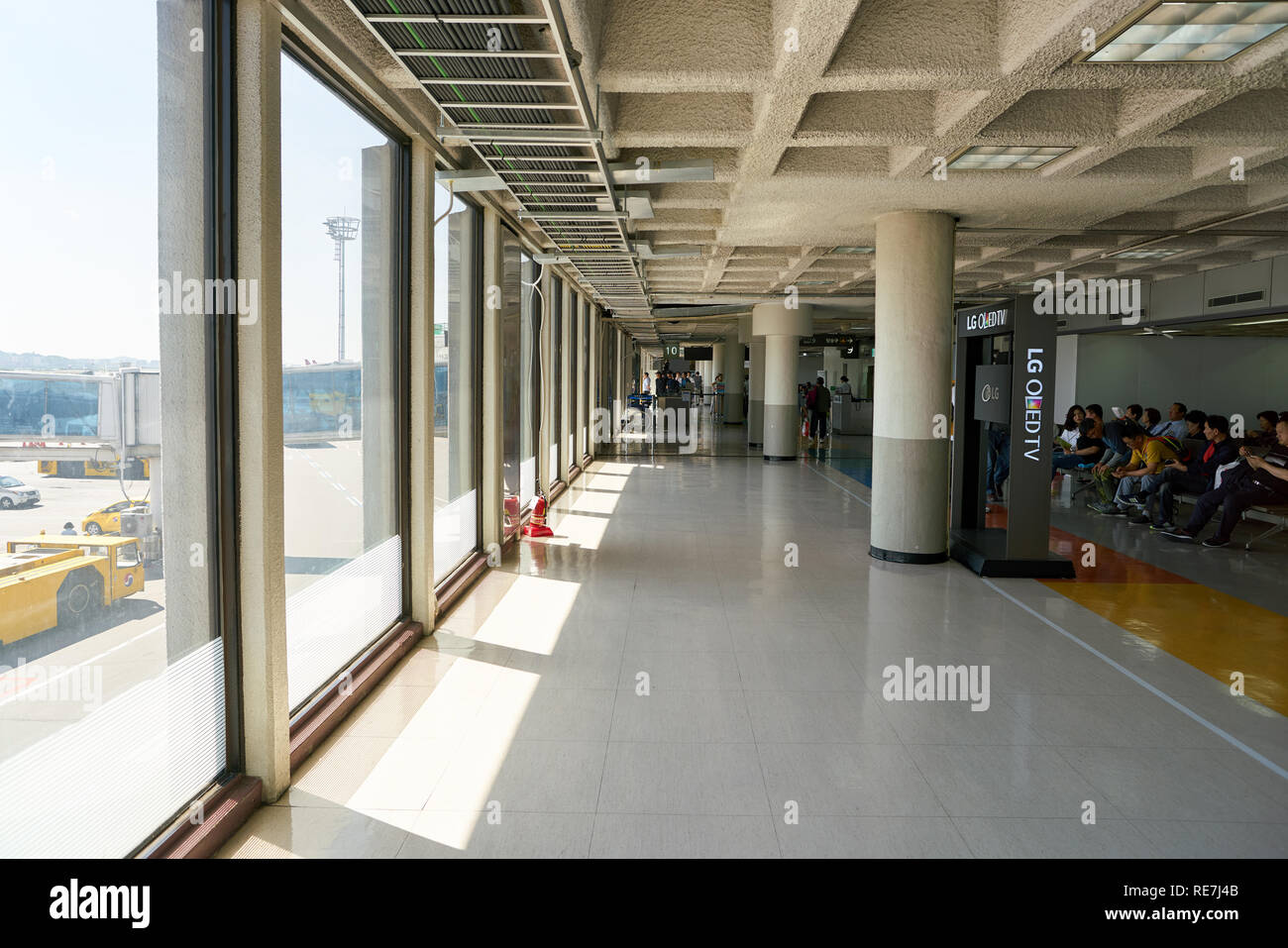 SEOUL, SOUTH KOREA - CIRCA MAY, 2017: inside Domestic Terminal at Gimpo ...