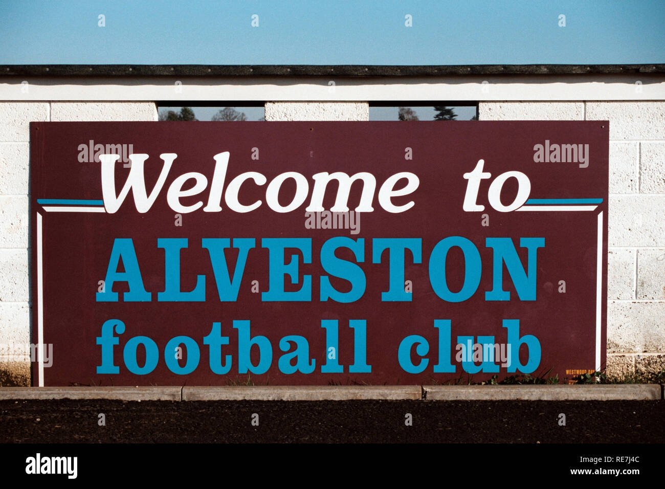 Entrance sign at Alveston FC Football Ground, Home Guard Club ...