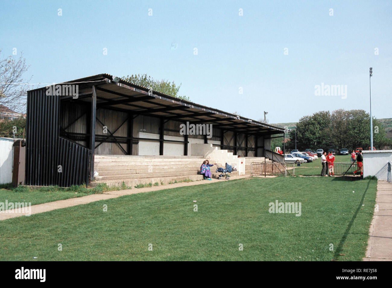 The main stand at Whitehawk FC Football Ground, The Enclosed Ground ...