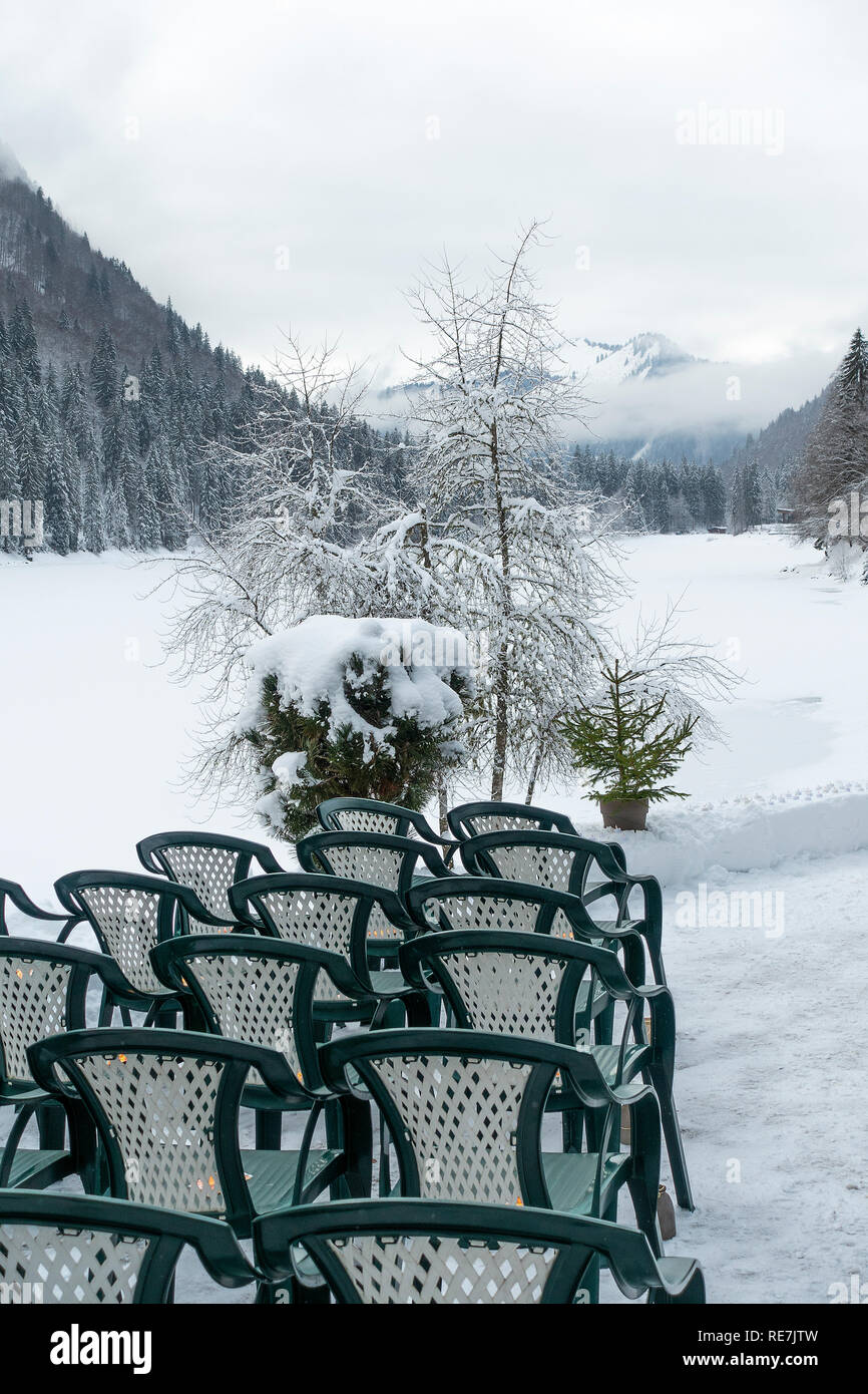 The Exterior Patio of Le Bout du Lac Bar and Restaurant Set Up for a ...