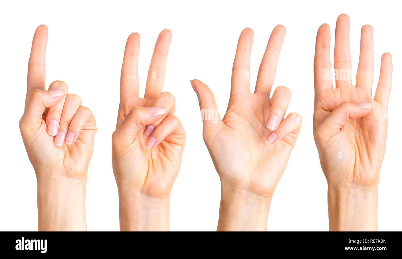 Count on fingers Cut Out Stock Images & Pictures - Alamy