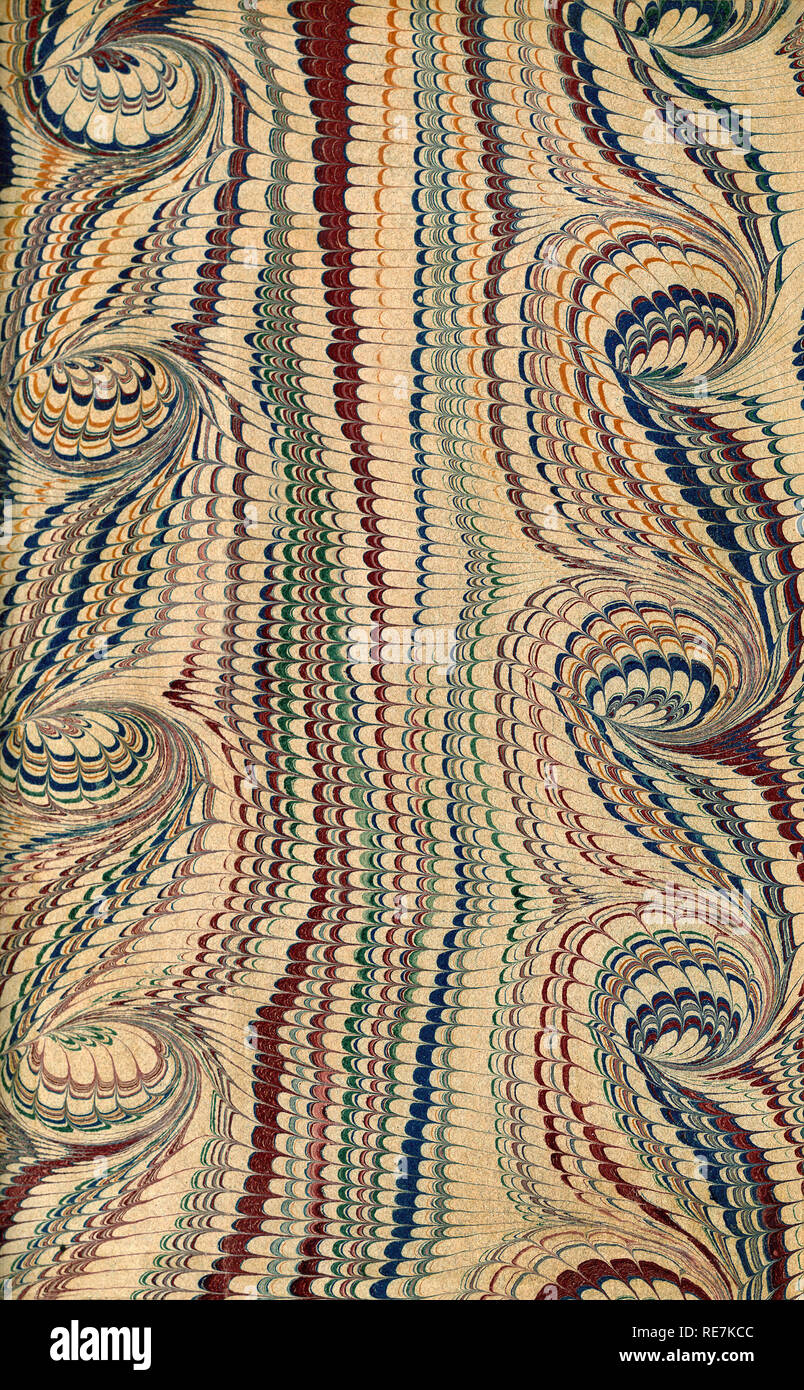 Vintage marbleized endpaper hi-res stock photography and images - Alamy
