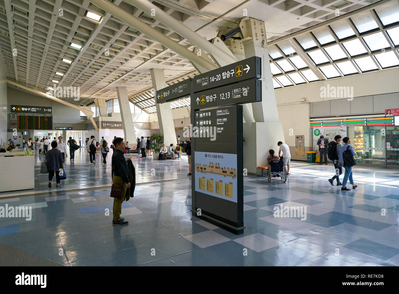 SEOUL, SOUTH KOREA - CIRCA MAY, 2017: inside Domestic Terminal at Gimpo ...