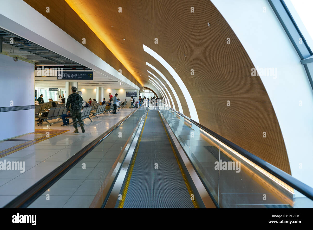 SEOUL, SOUTH KOREA - CIRCA MAY, 2017: inside Domestic Terminal at Gimpo ...