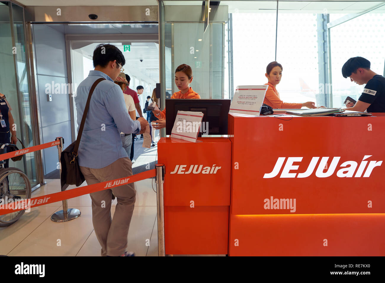 SEOUL, SOUTH KOREA - CIRCA MAY, 2017: inside Domestic Terminal at Gimpo ...
