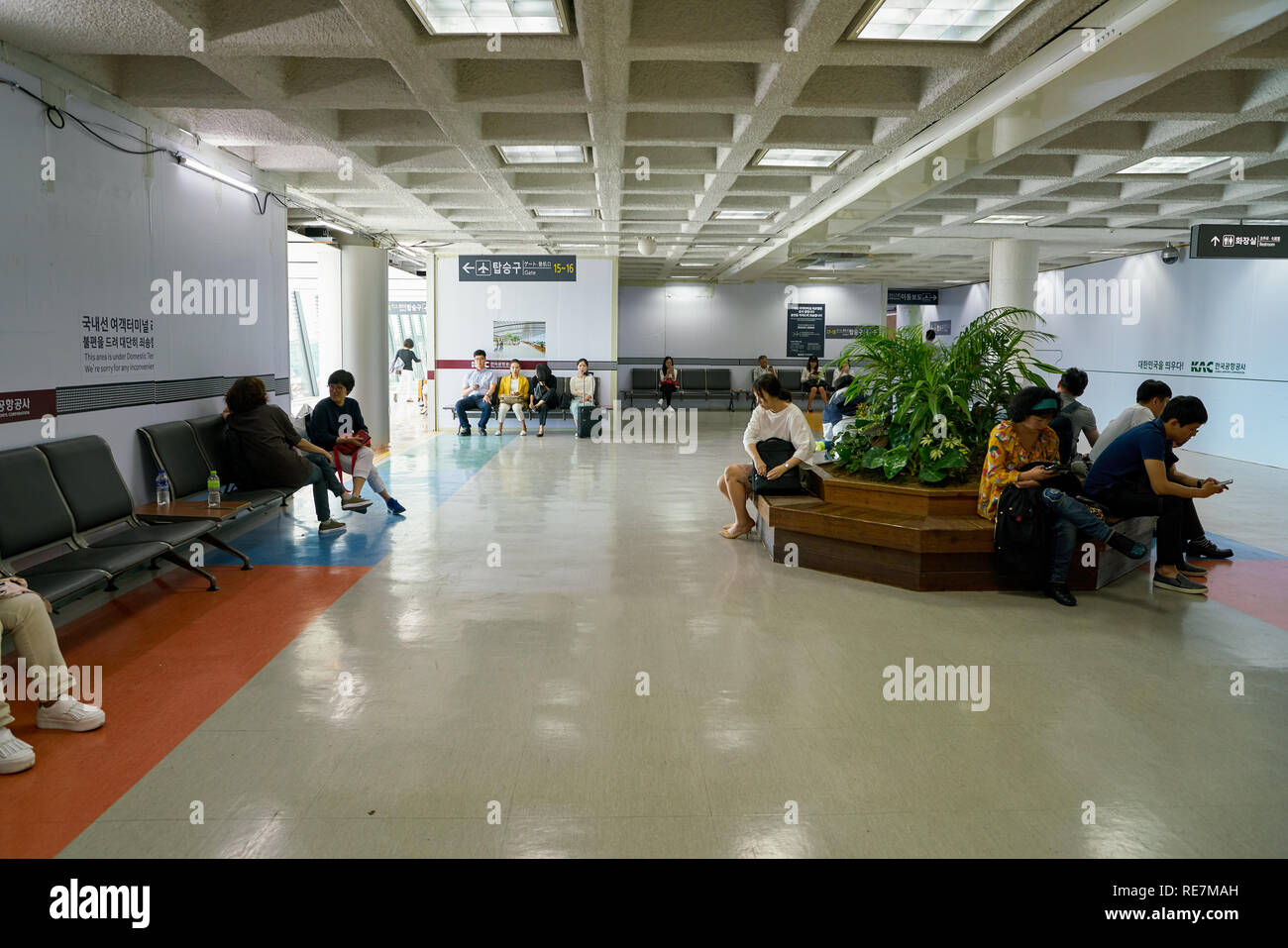 SEOUL, SOUTH KOREA - CIRCA MAY, 2017: inside Domestic Terminal at Gimpo ...