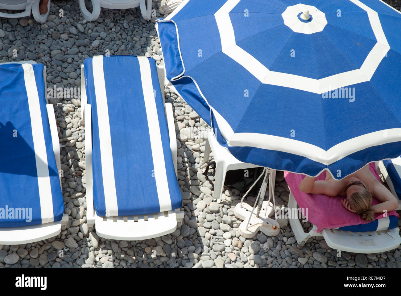 Sunbathers on beach nice france hi-res stock photography and images - Alamy