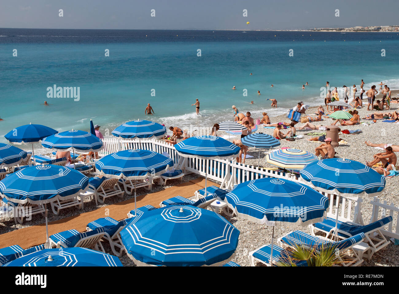 Sunbathers on beach nice france hi-res stock photography and images - Alamy