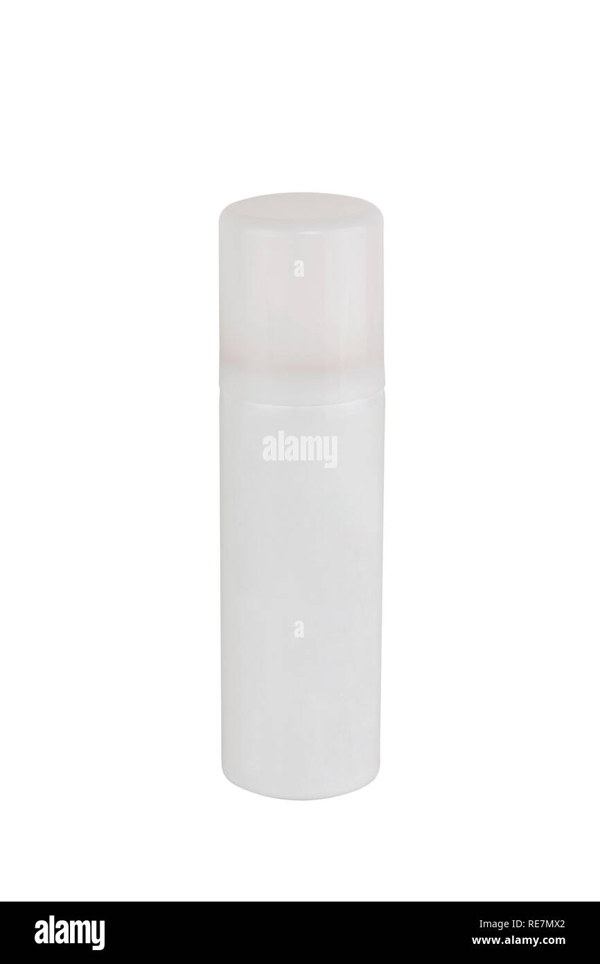Deodorant spray white can, isolated on white background Stock Photo - Alamy