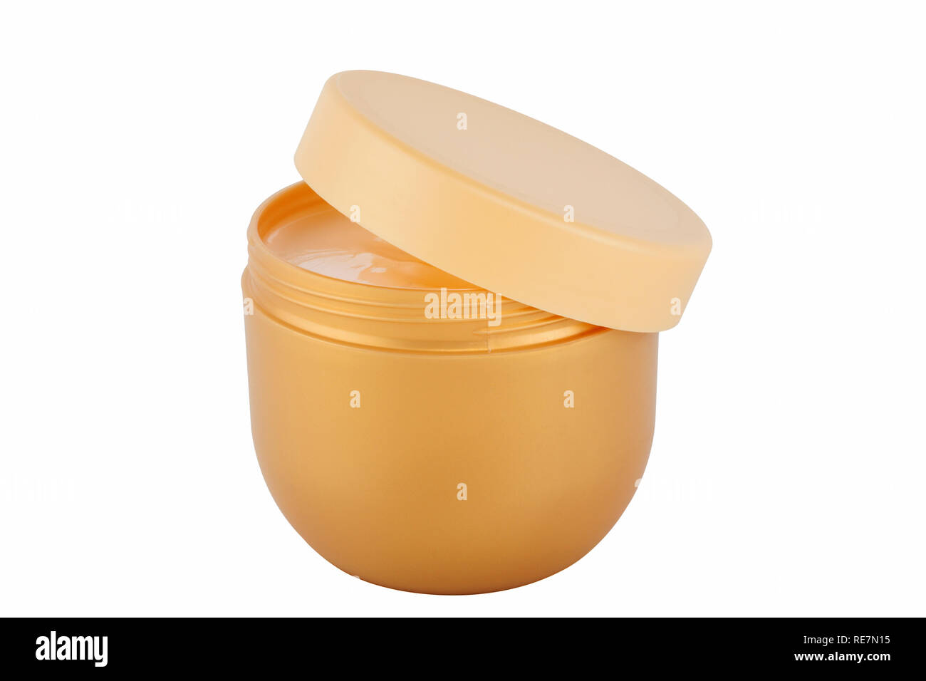 Brown plastic jar isolated on white background Stock Photo - Alamy