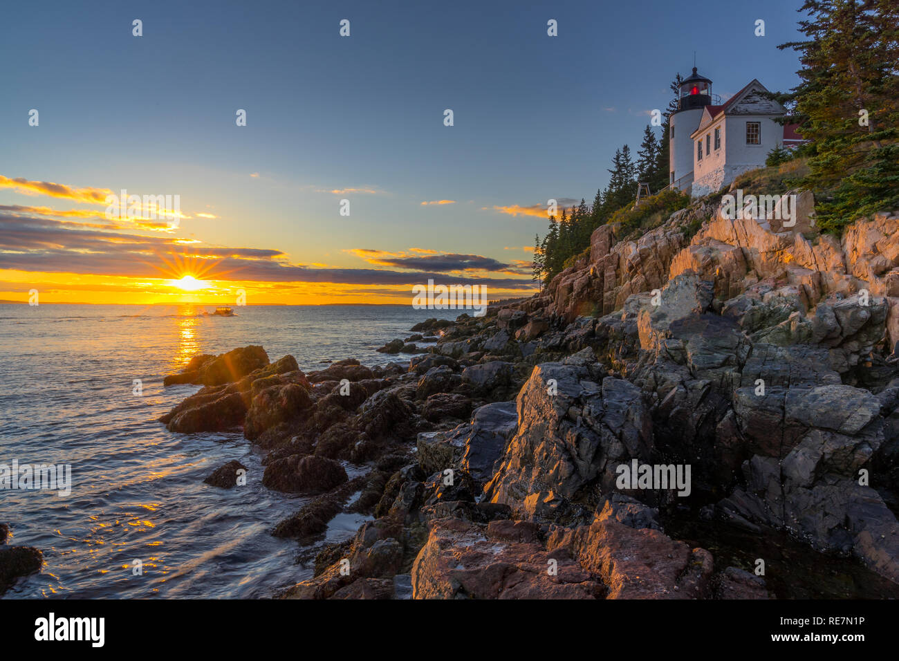 Bass Harbor Head Lighthouse at Sunset - Acadia National Park Maine ...