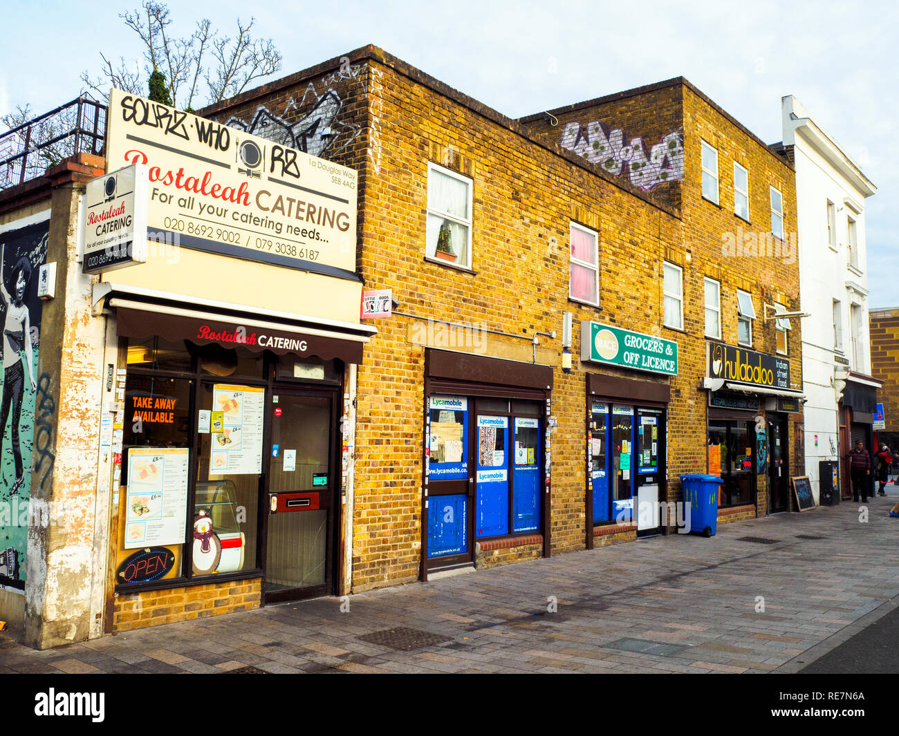 Shops in Douglas way in Deptford - South East London, England Stock ...
