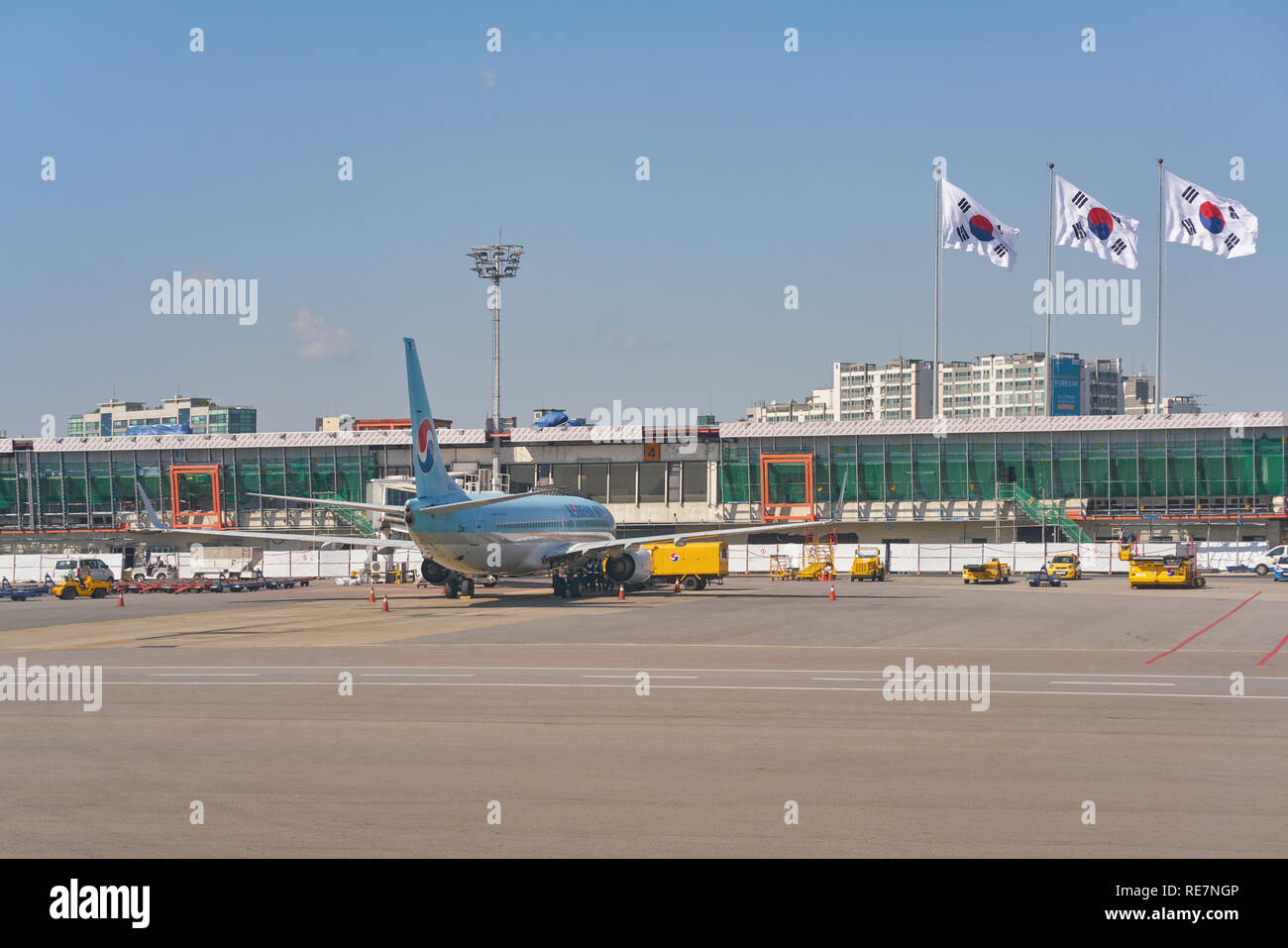 SEOUL, SOUTH KOREA - CIRCA MAY, 2017: Gimpo Airport at daytime. Gimpo ...