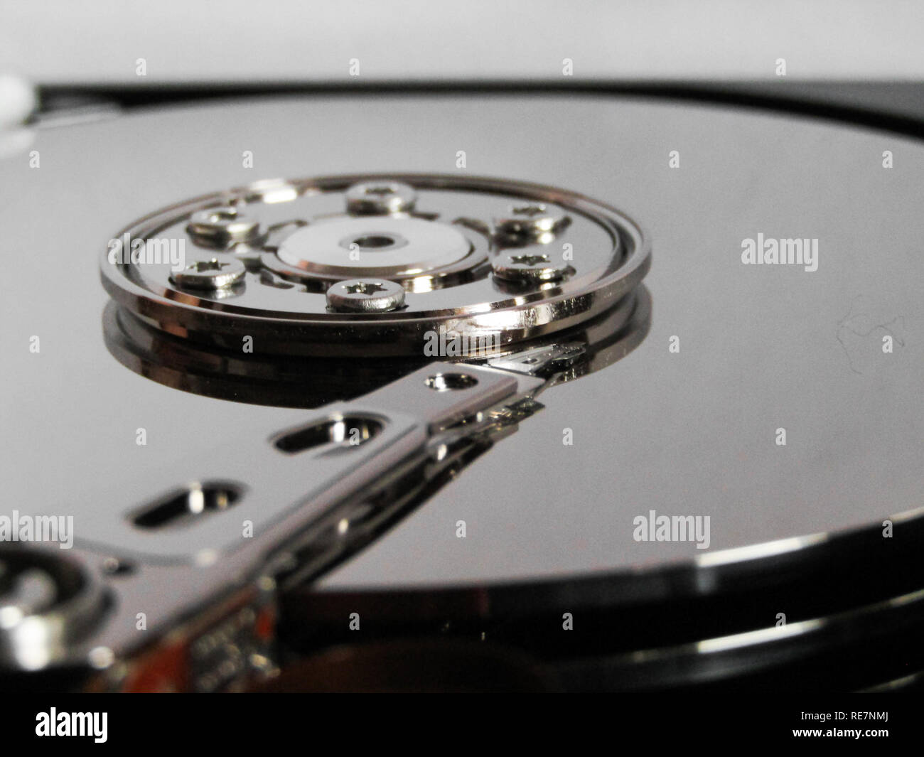 Detail from an opened hard disk Stock Photo - Alamy