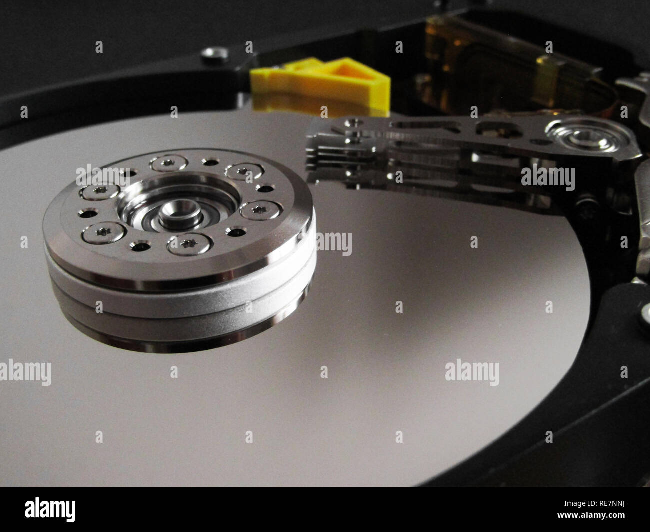 Detail from an opened hard disk Stock Photo - Alamy