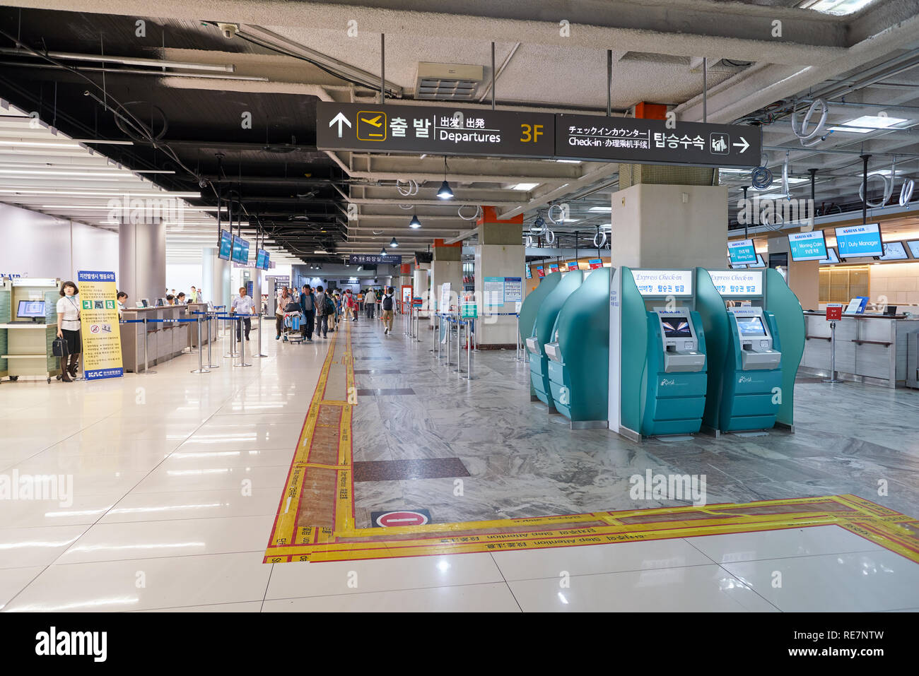 SEOUL, SOUTH KOREA - CIRCA MAY, 2017: inside Gimpo Airport Domestic ...
