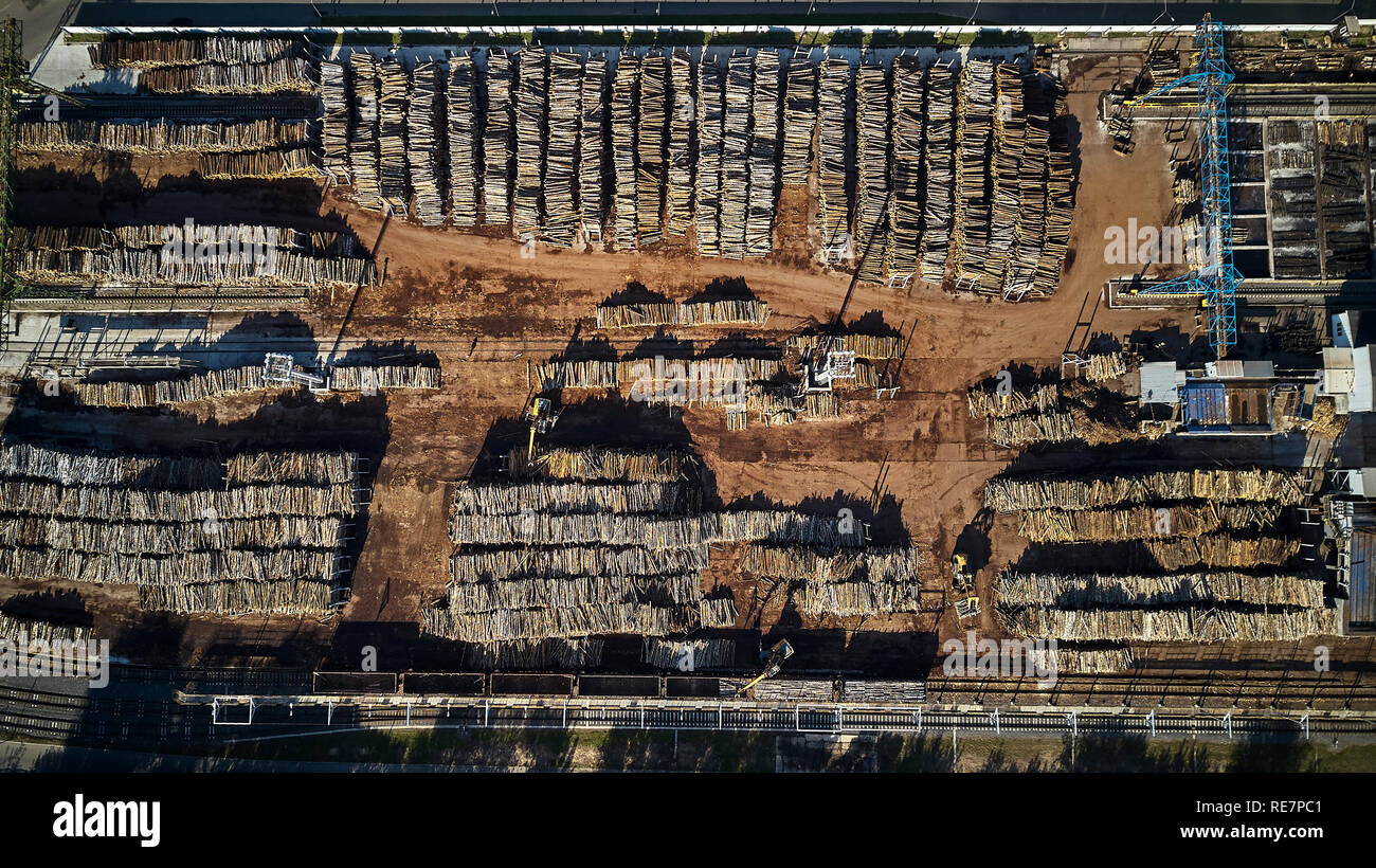 woodworking factory top view Mostovdrev Stock Photo - Alamy