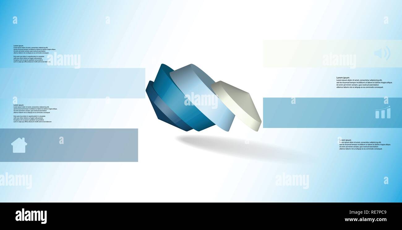 3D illustration infographic template. The round octagon is divided to ...