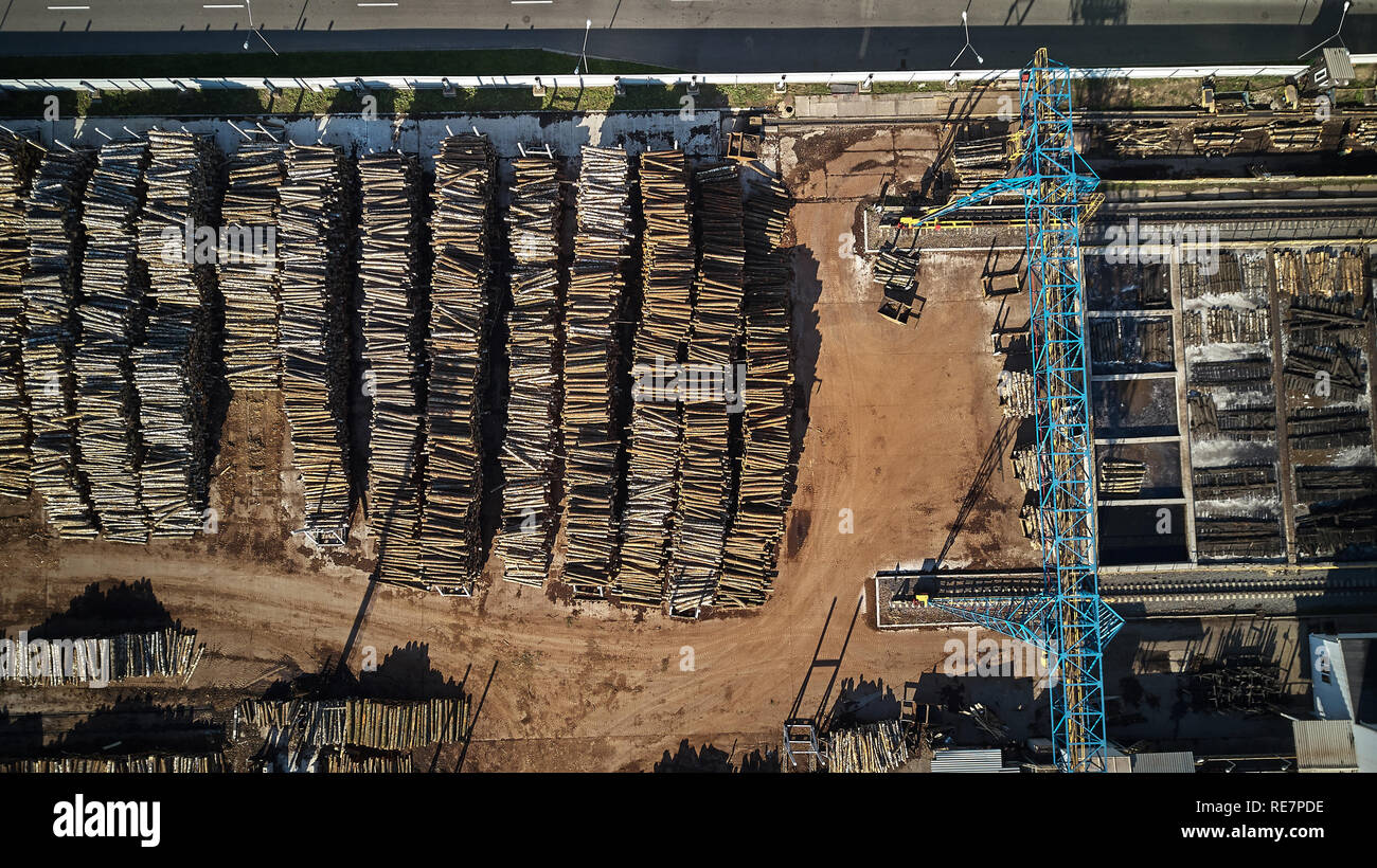 woodworking factory top view Mostovdrev Stock Photo - Alamy