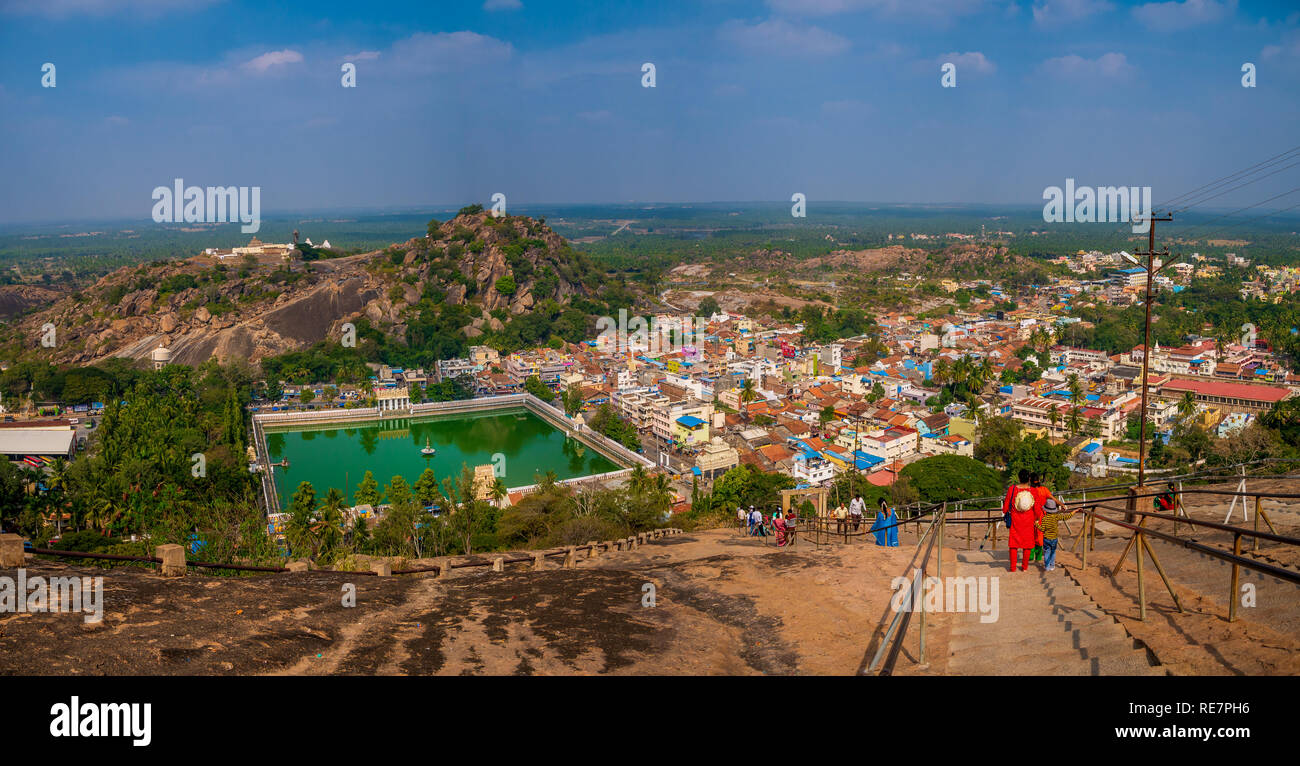 Shravanabelagola, Karnataka, India - December 19, 2018 : Landscape view ...
