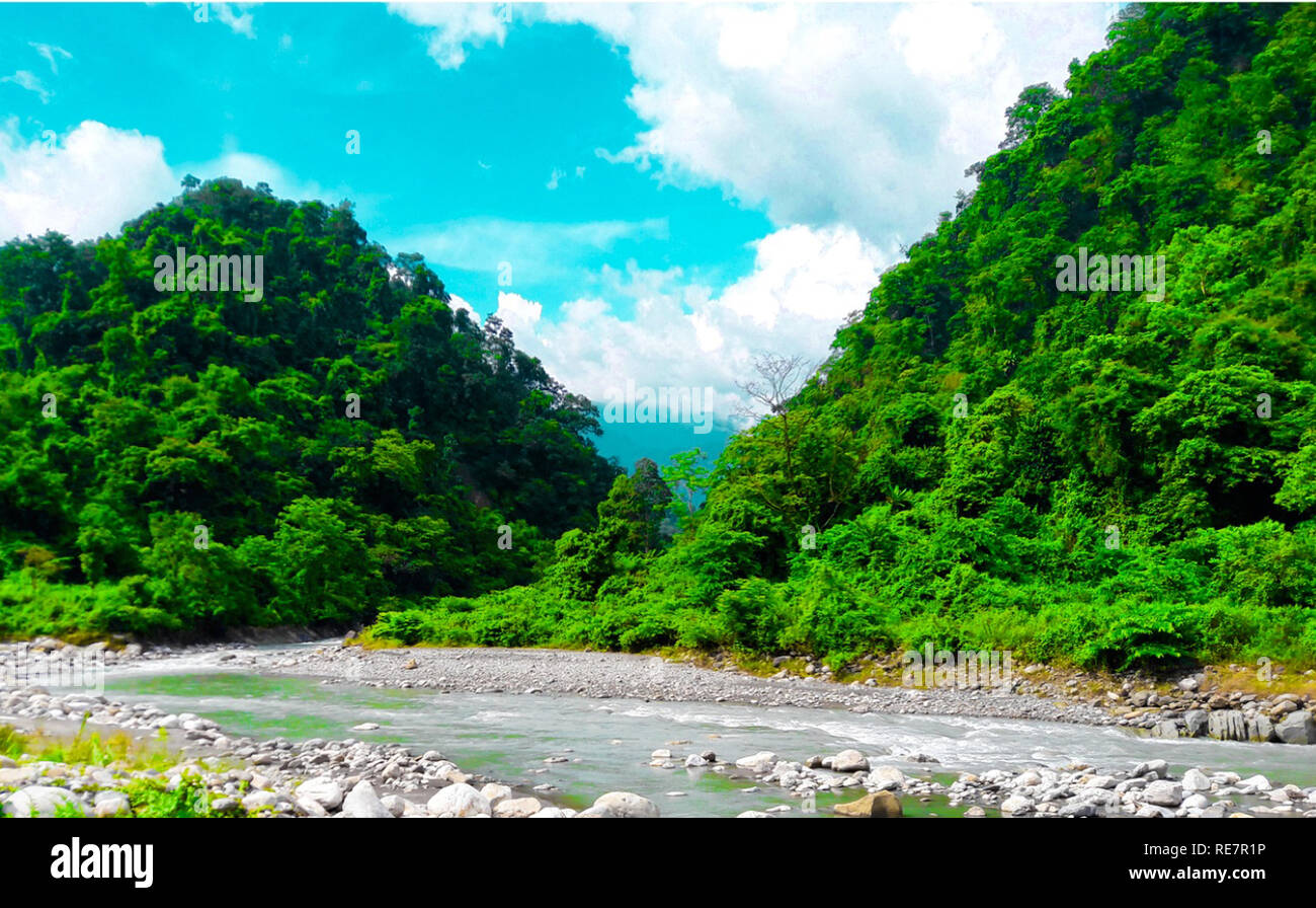 Natural with river Stock Photo - Alamy