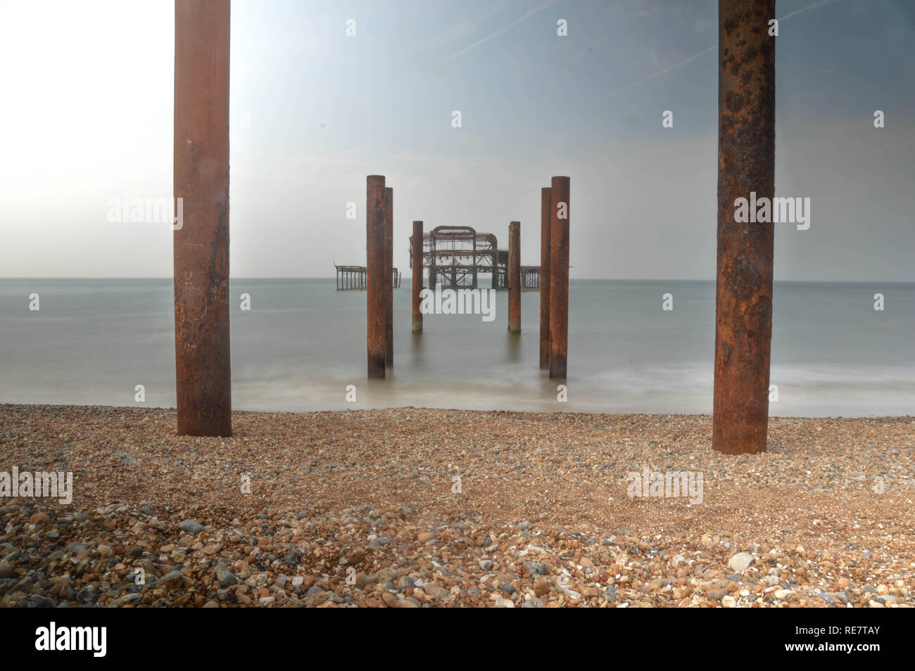 Brighton west pier burnt down hi-res stock photography and images - Alamy