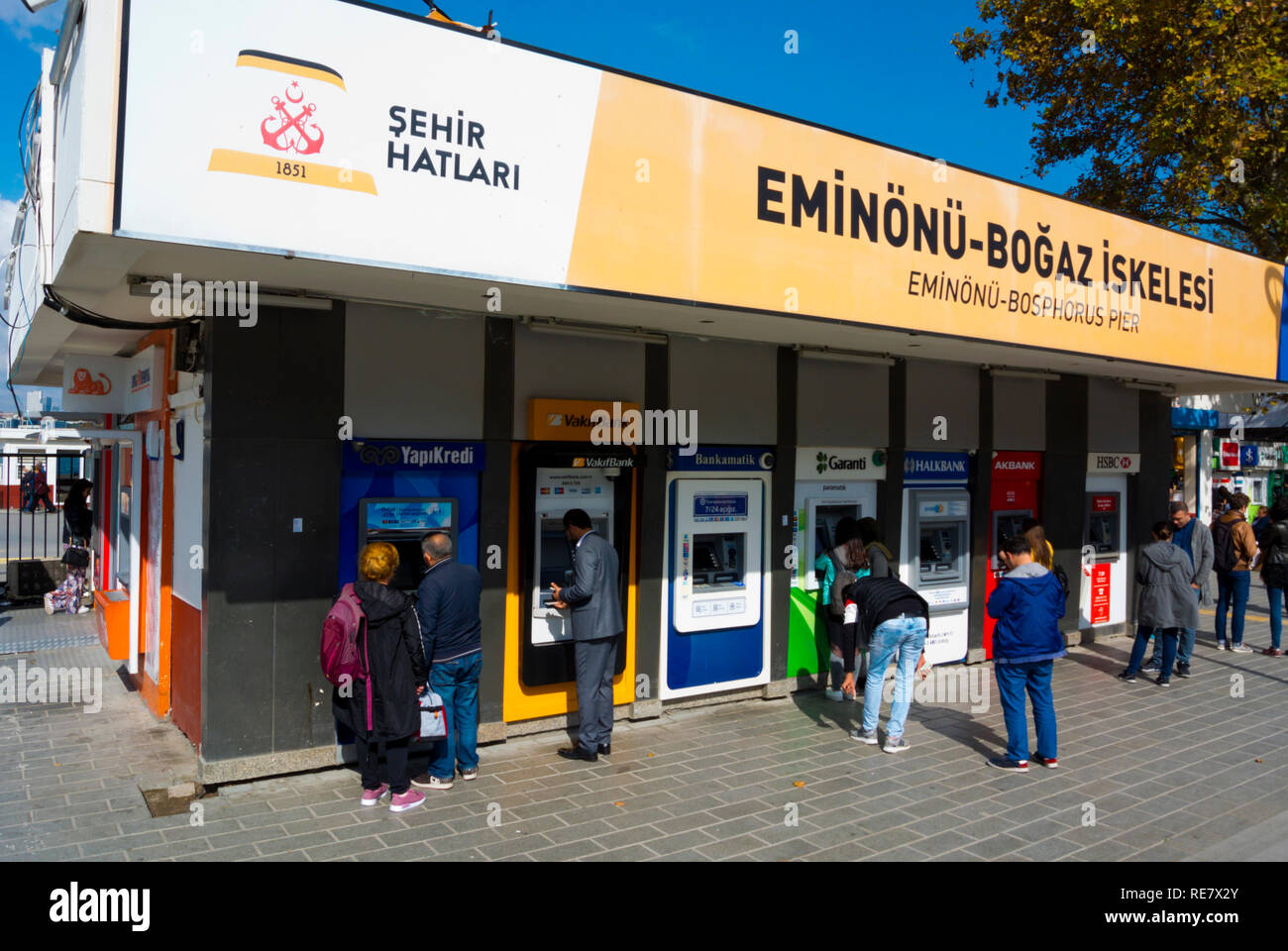 Automatic teller machines, Uskudar, Istanbul, Turkey, Asian side Stock ...