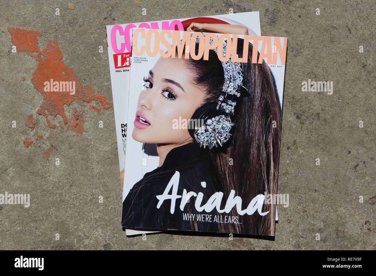 MIAMI, USA - JULY 05, 2018: stack of US edition of magazine ...