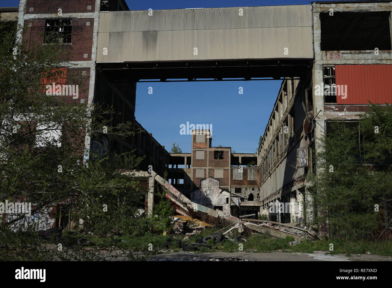 Detroit, Michigan, United States - October 2018: View of the abandoned ...