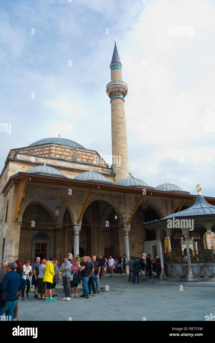 Mausoleum and small mosque, Mevlana Muzesi, Mevlana museum, dervish ...