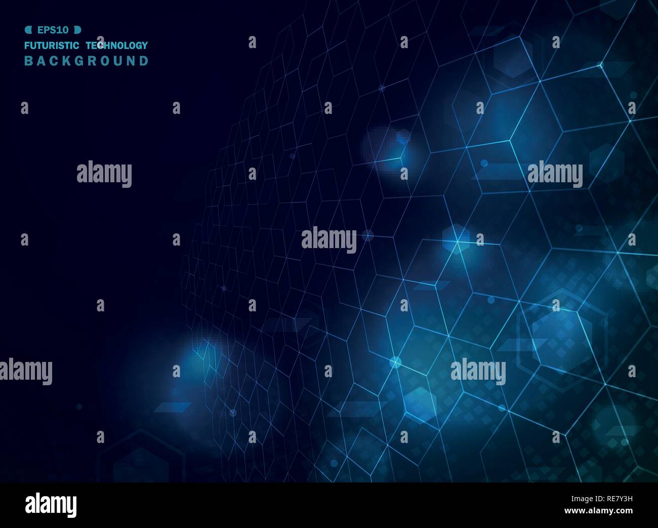 Abstract blue technology geometric background with effect, vector eps10 ...