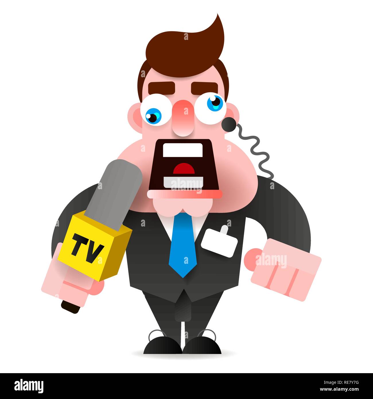 Newsman correspondent journalist Stock Vector Images - Alamy