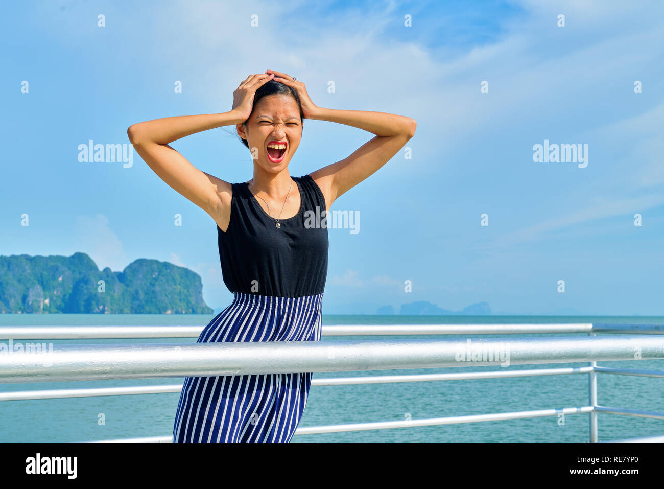 Beautiful woman posing - angry young woman Stock Photo - Alamy