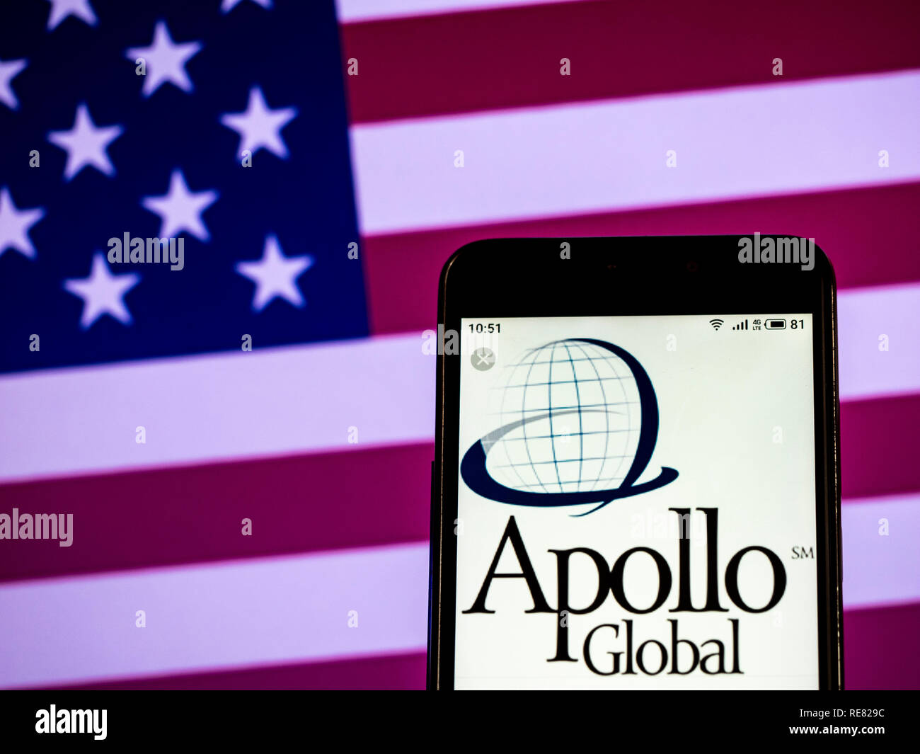 Apollo Global Management Private equity company logo seen displayed on ...