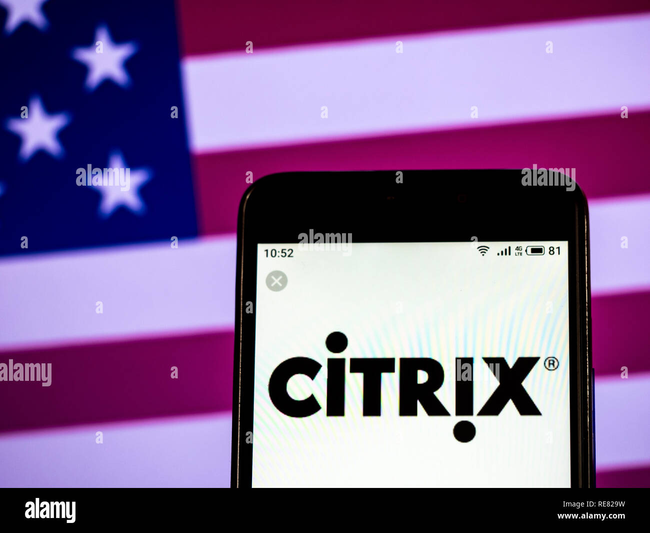 Citrix Systems Software company logo seen displayed on smart phone ...