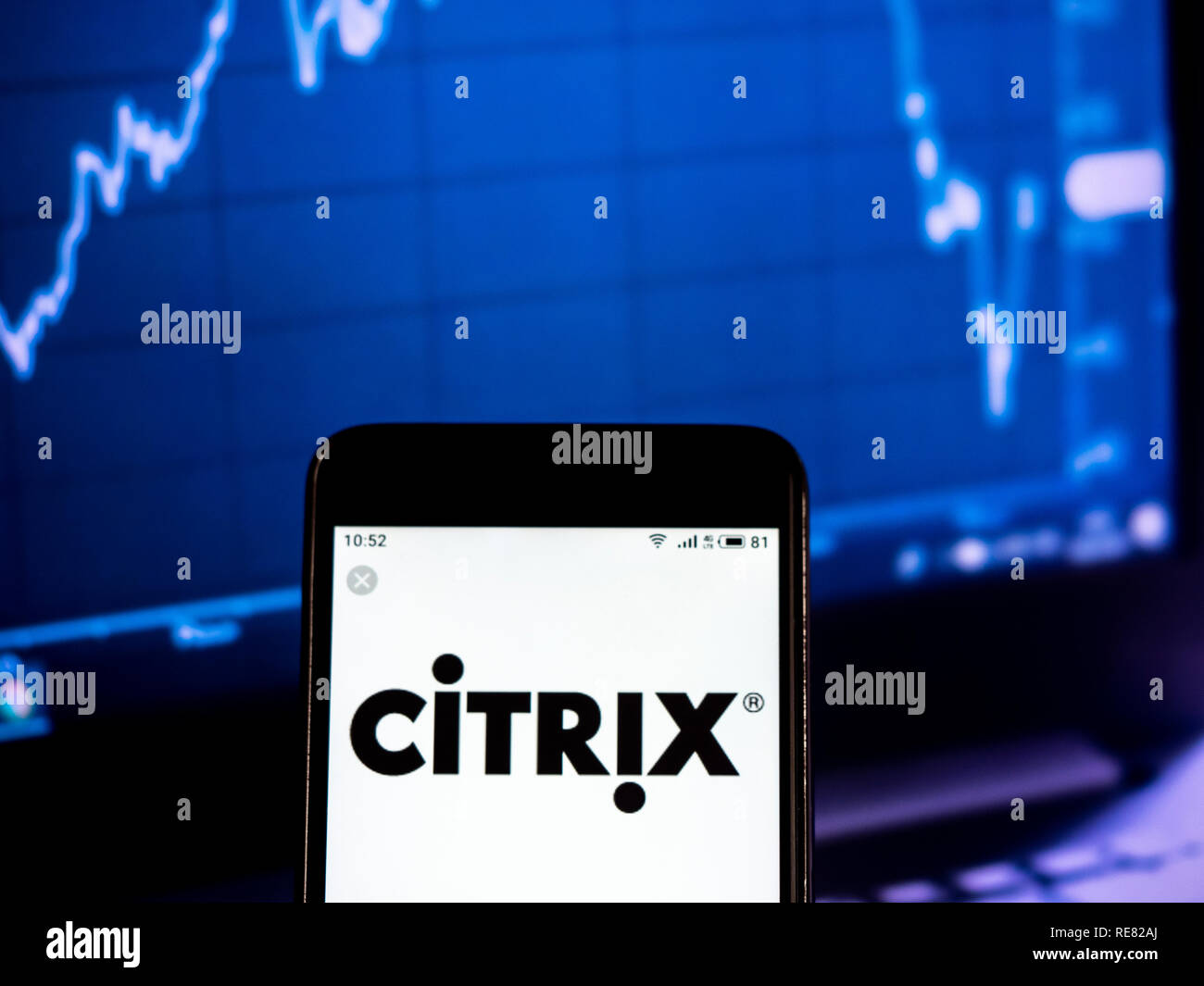 Citrix Systems Software company logo seen displayed on smart phone ...