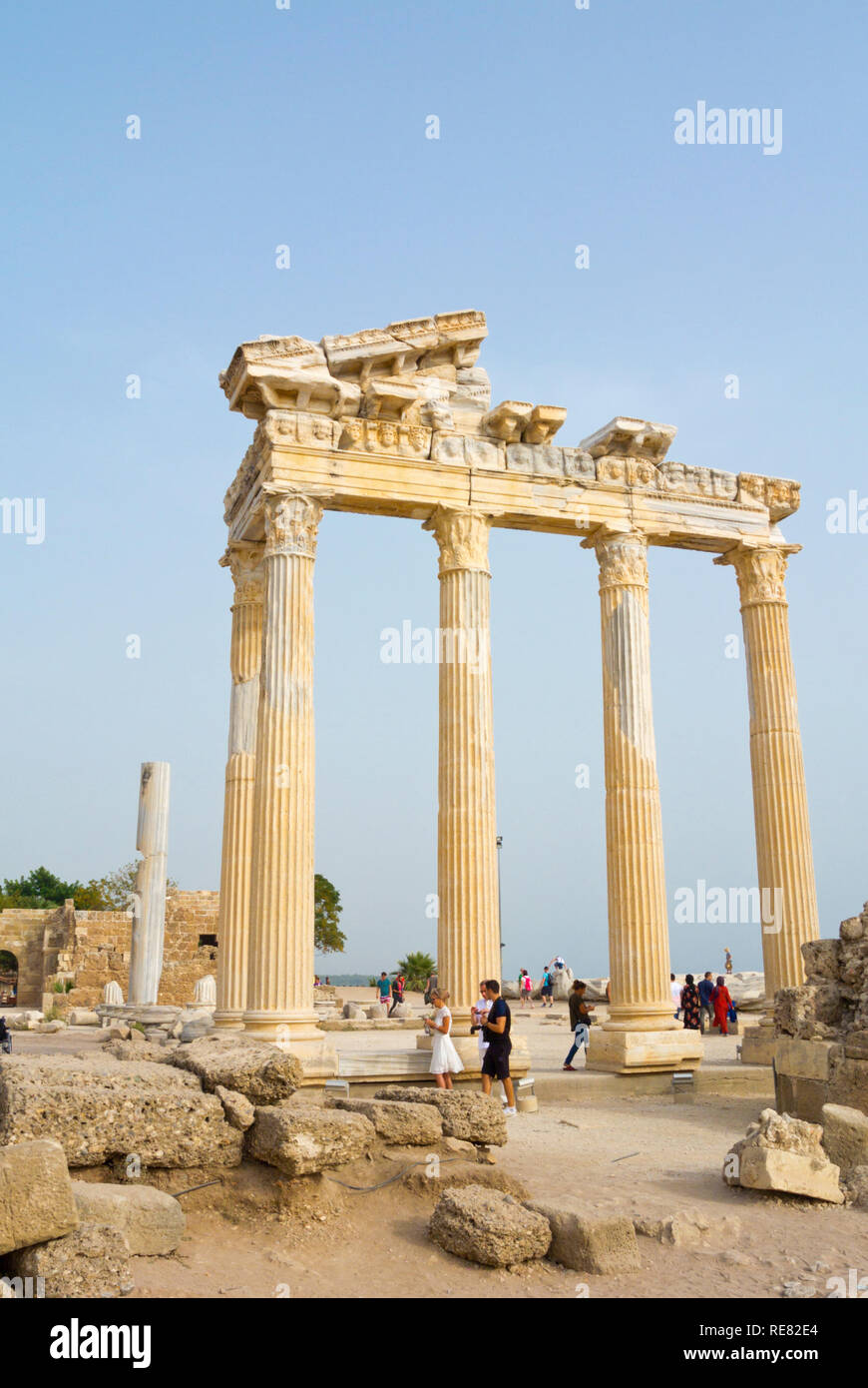 Temple of Apollo, Athena area, Side, Turkey, Eurasia Stock Photo - Alamy