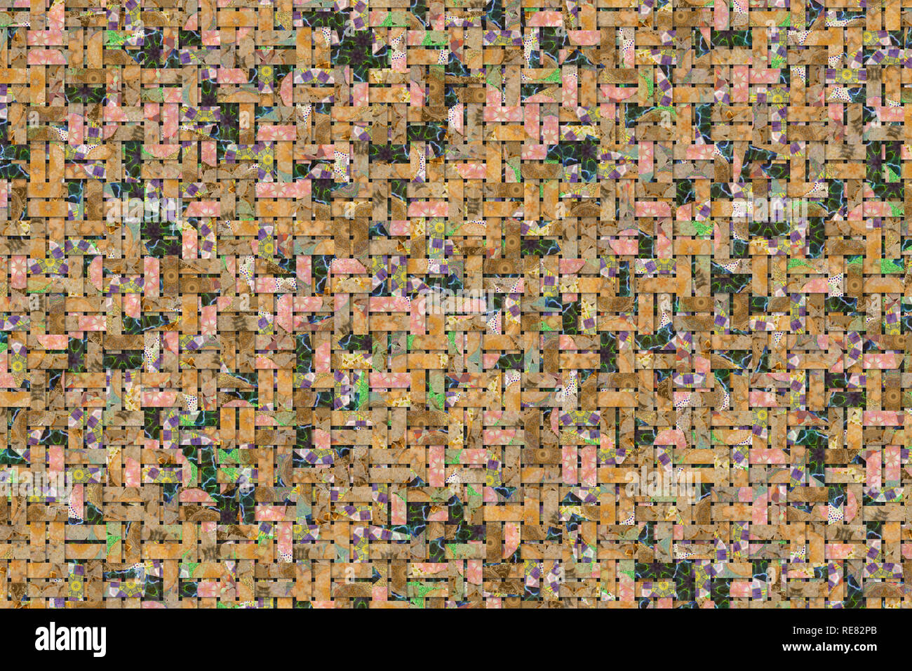 Abstract illustrations of woven mat, conceptual. For design background ...