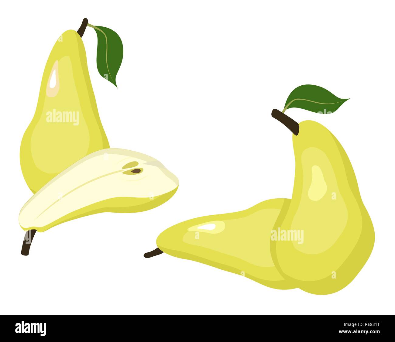 Two whole half green Stock Vector Images - Alamy