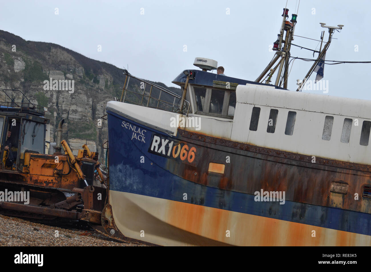 Hasting Fishing town sea side resort Stock Photo - Alamy
