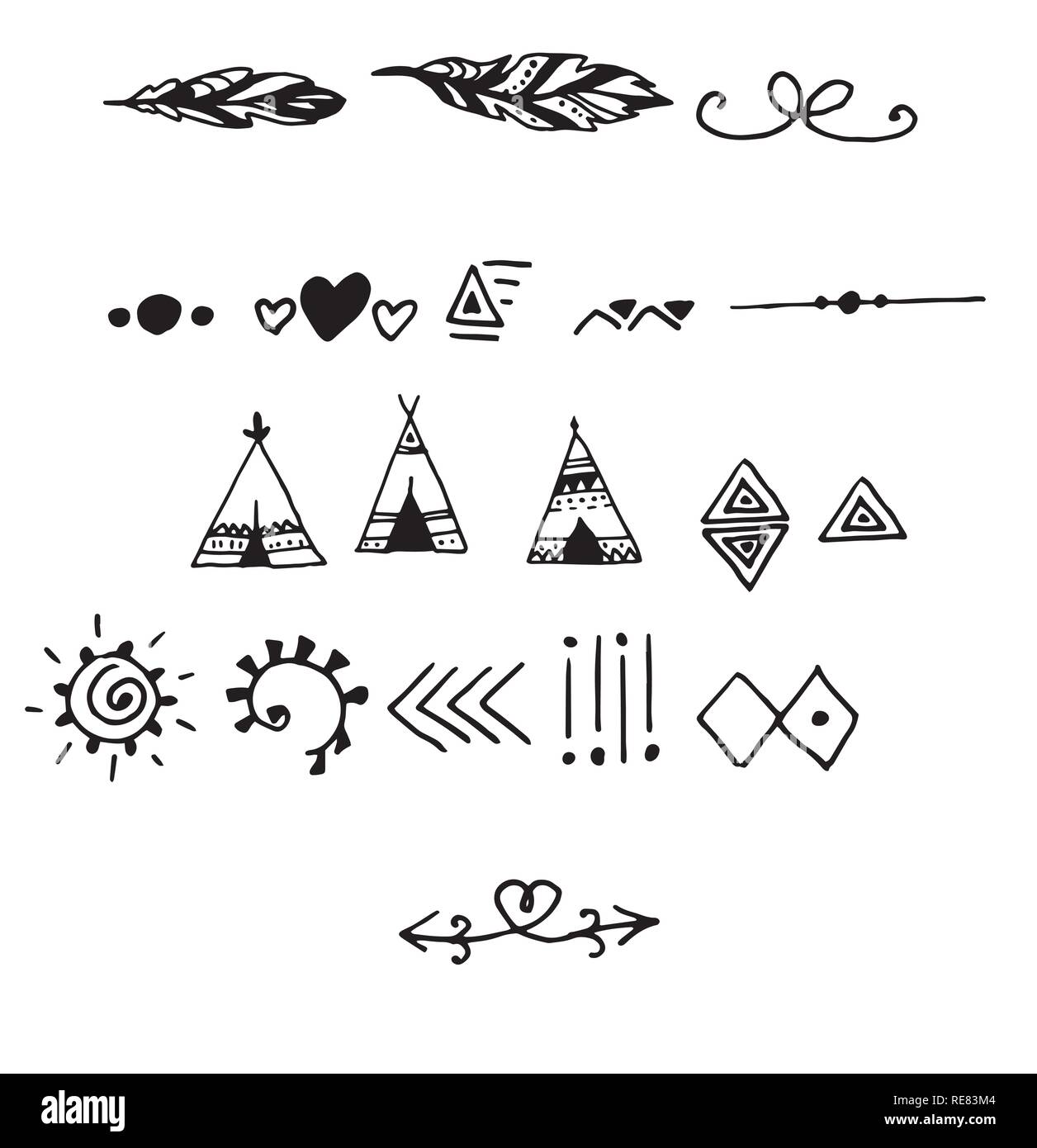 Tribal doodle hand drawn vector Stock Vector Image & Art - Alamy