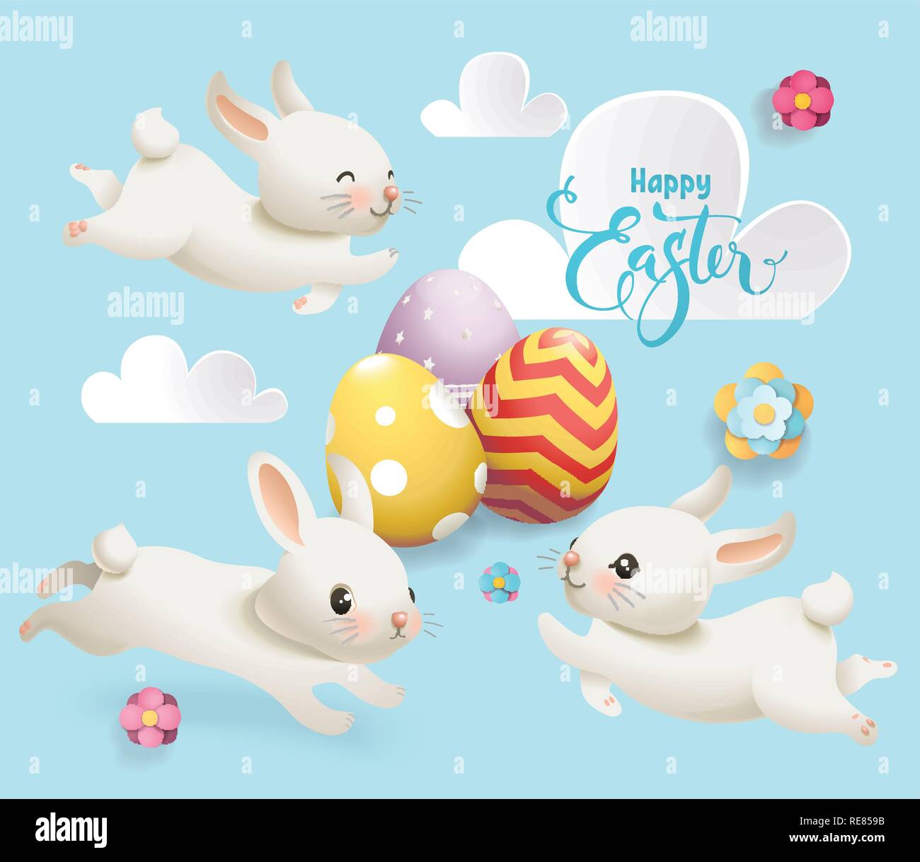 Happy Easter Bunny Background