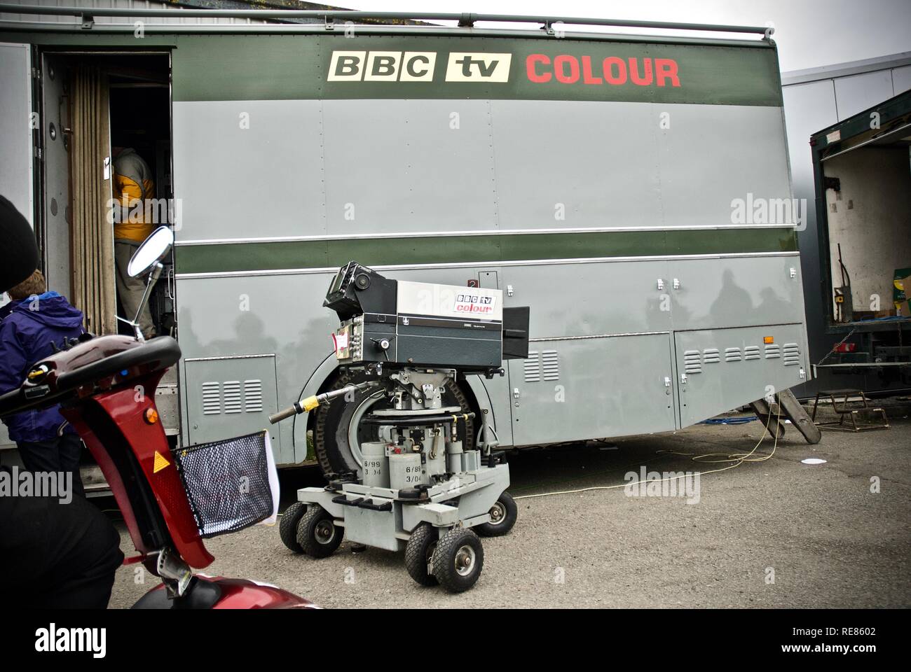 Vintage BBC Outside Broadcasting Unit with Old TV camera at the ...