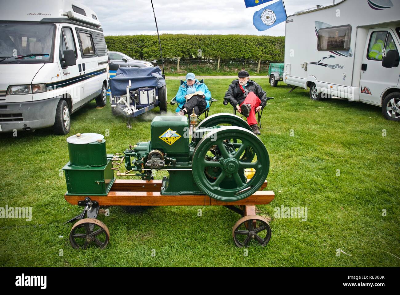 Powell engine at the Anglesey Vintage rally, Anglesey, North Wales, UK ...